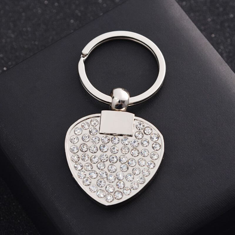 Custom Logo Bling Crystal Heart Keychain | Perfect Gift Idea
