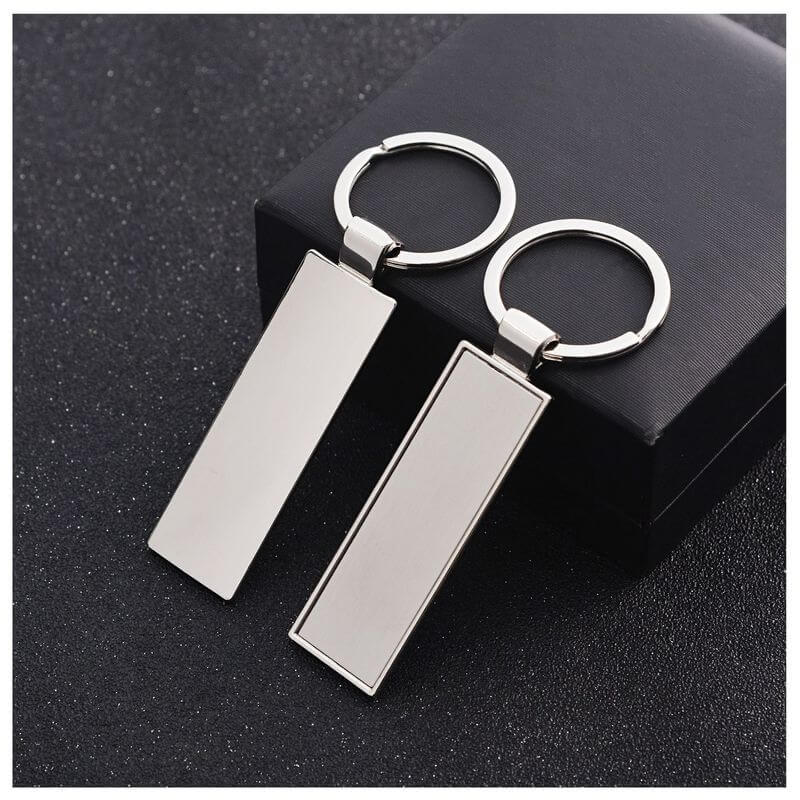 Buy Custom Silver Rectangle Keychains - No Minimum
